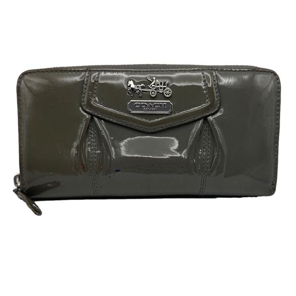 Coach | Bags | Coach Gray Patent Leather Wallet | Poshmark